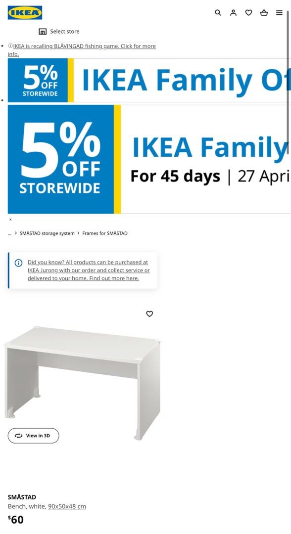 ikea smastad storage bench, Furniture & Home Living, Furniture, Shelves ...