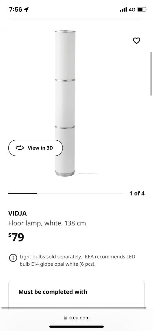 IKEA Vidja Floor Lamp, Furniture & Home Living, Lighting & Fans, Lighting on Carousell