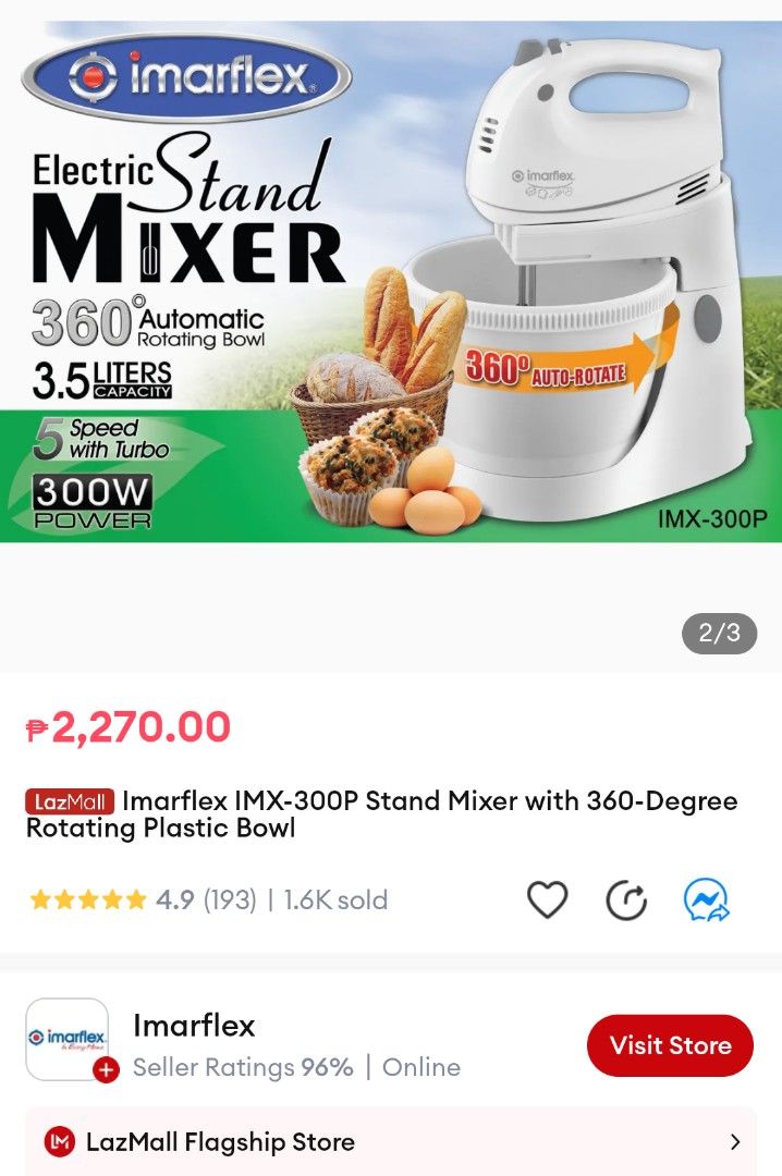 Imarflex Electric Stand Mixer, TV & Home Appliances, Kitchen Appliances, Hand & Stand Mixers on ...