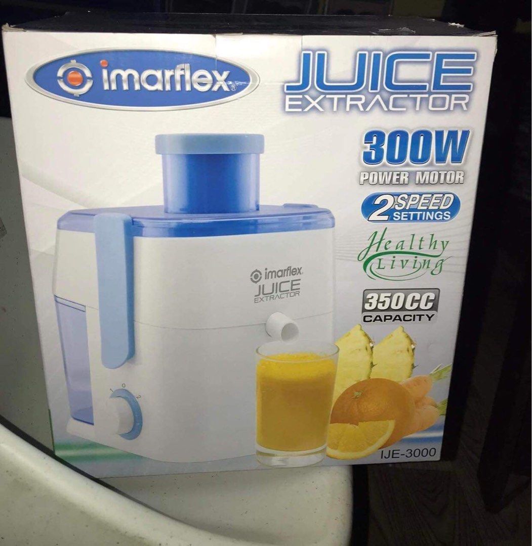 Imarflex IJE-3000 Electric Juicer 1L (White/Blue), TV & Home Appliances ...