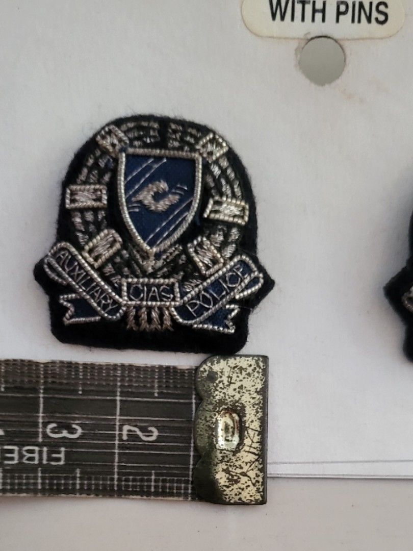 Vintage Pair of Singapore Police Force SPF Prison Service Embroidered ...
