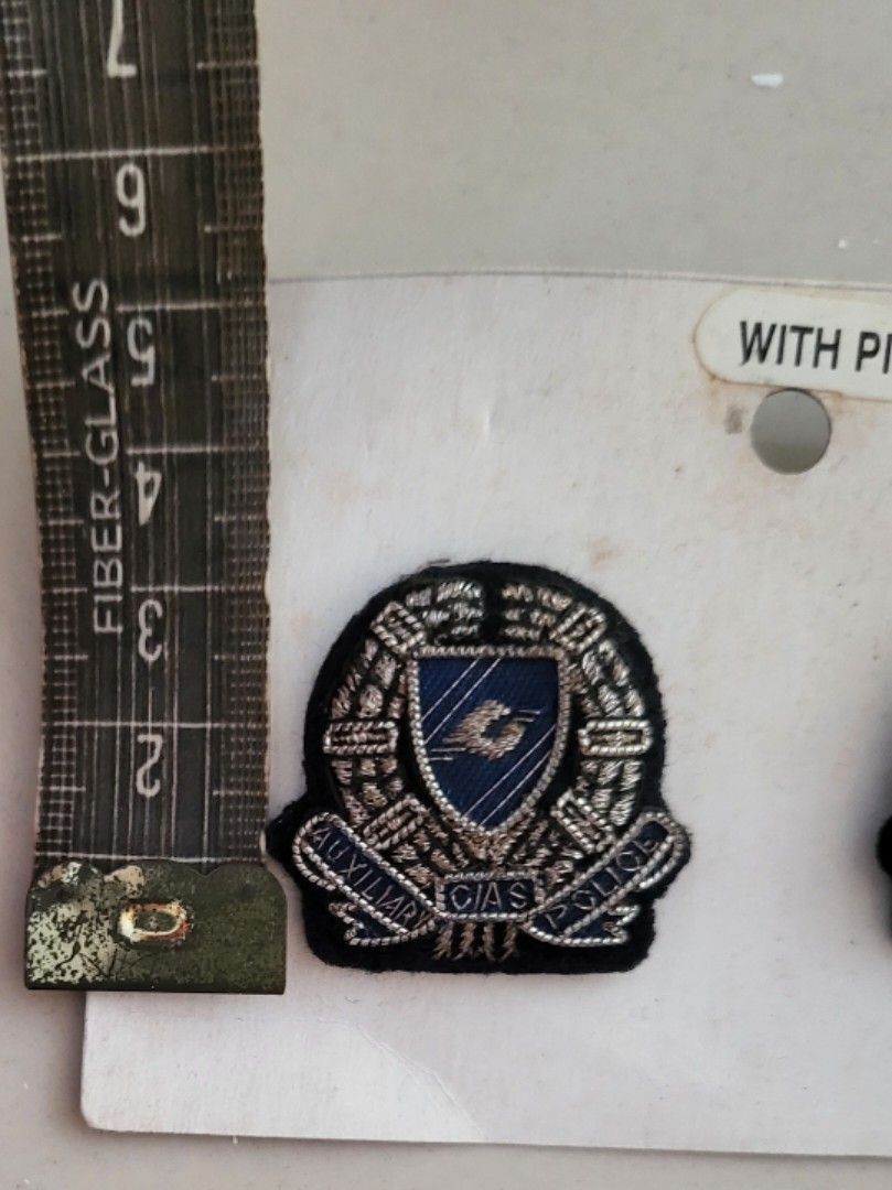 Vintage Pair of Singapore Police Force SPF Prison Service Embroidered ...