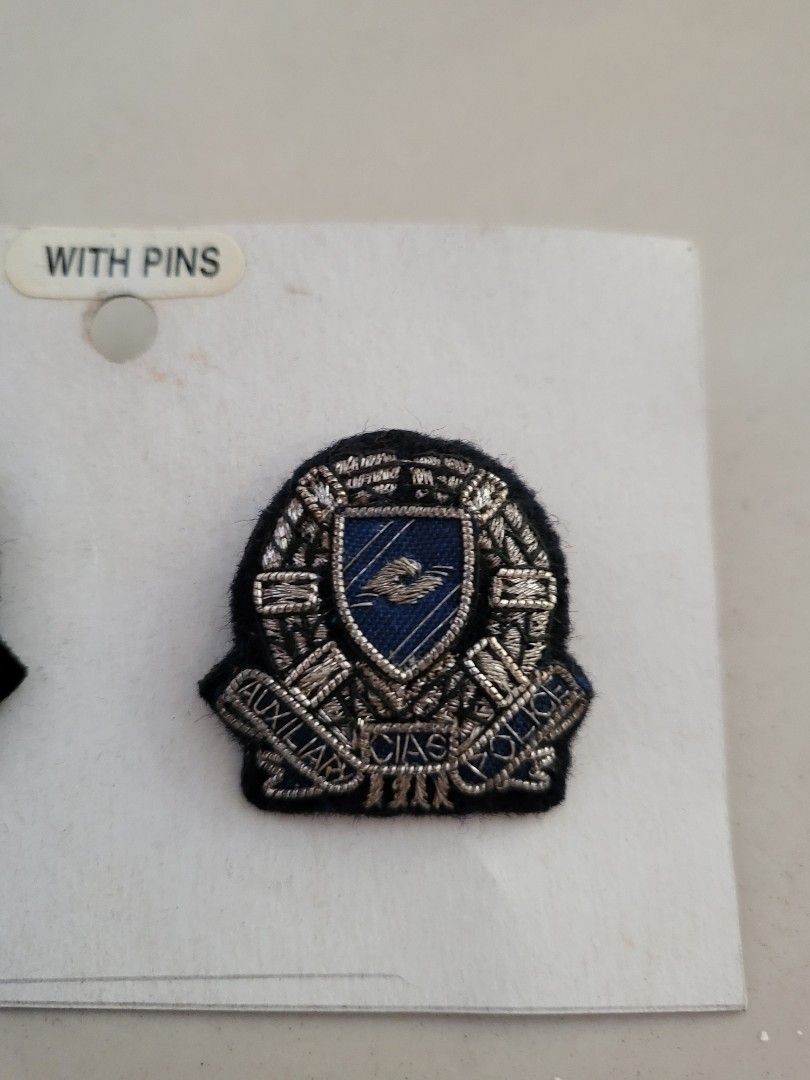 Vintage Pair of Singapore Police Force SPF Prison Service Embroidered ...