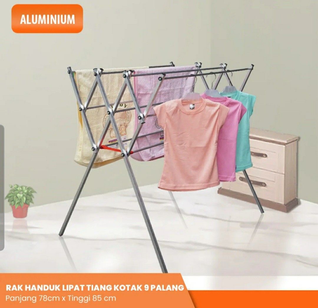 Jemuran Alumunium untuk handuk dan pakaian, dari harga normal Rp. 1 ...