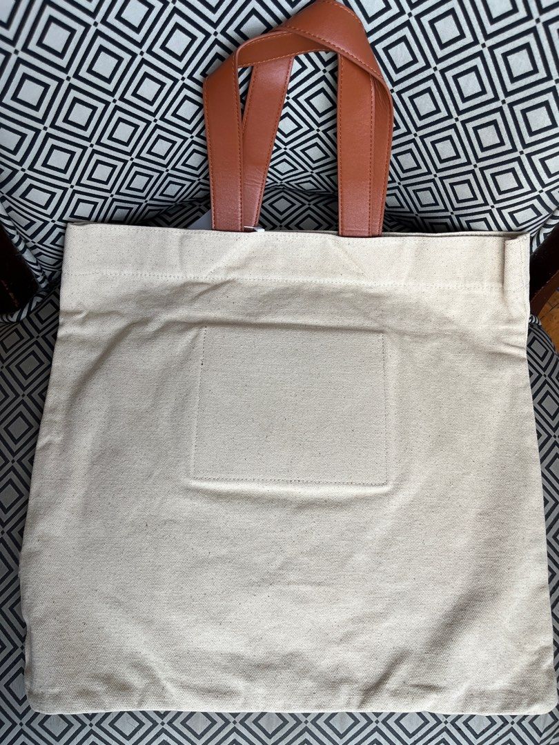 Jill Sander Canvass Tote With Leather Strap, Women's Fashion, Bags ...