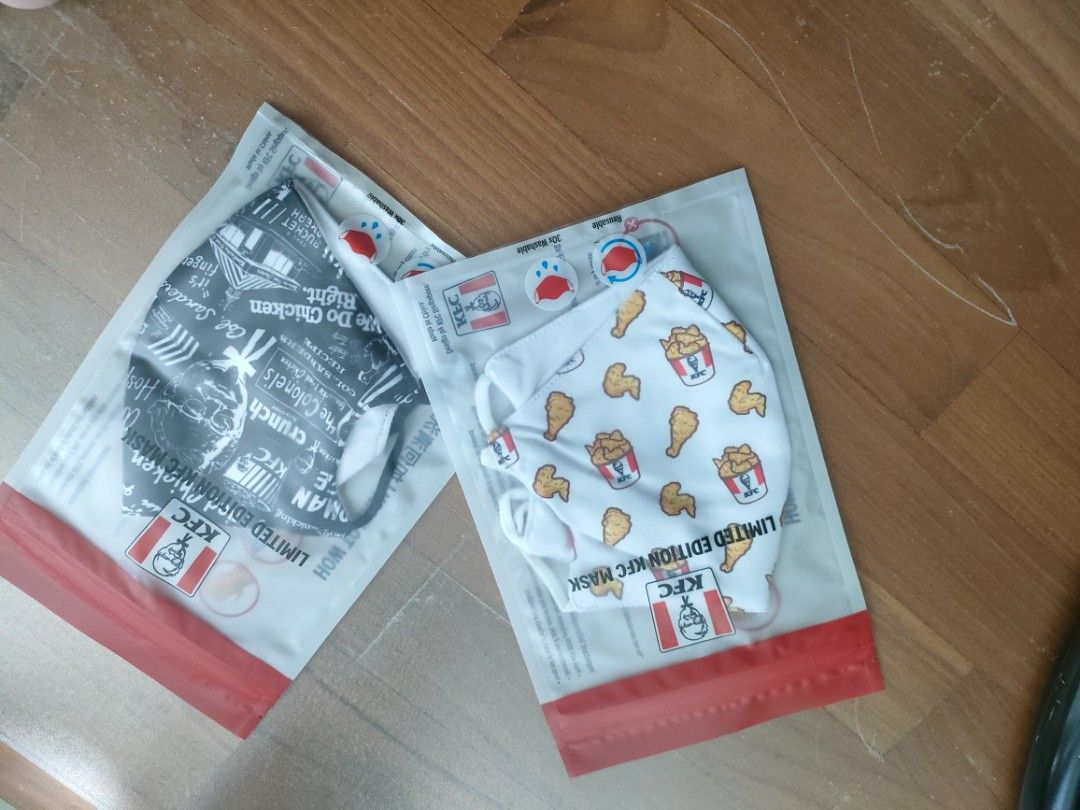 KFC limited edition face mask, Health & Nutrition, Face Masks & Face ...