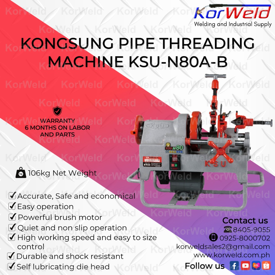 KONGSUNG PIPE THREADING MACHINE KSU N80A-B, Commercial & Industrial ...