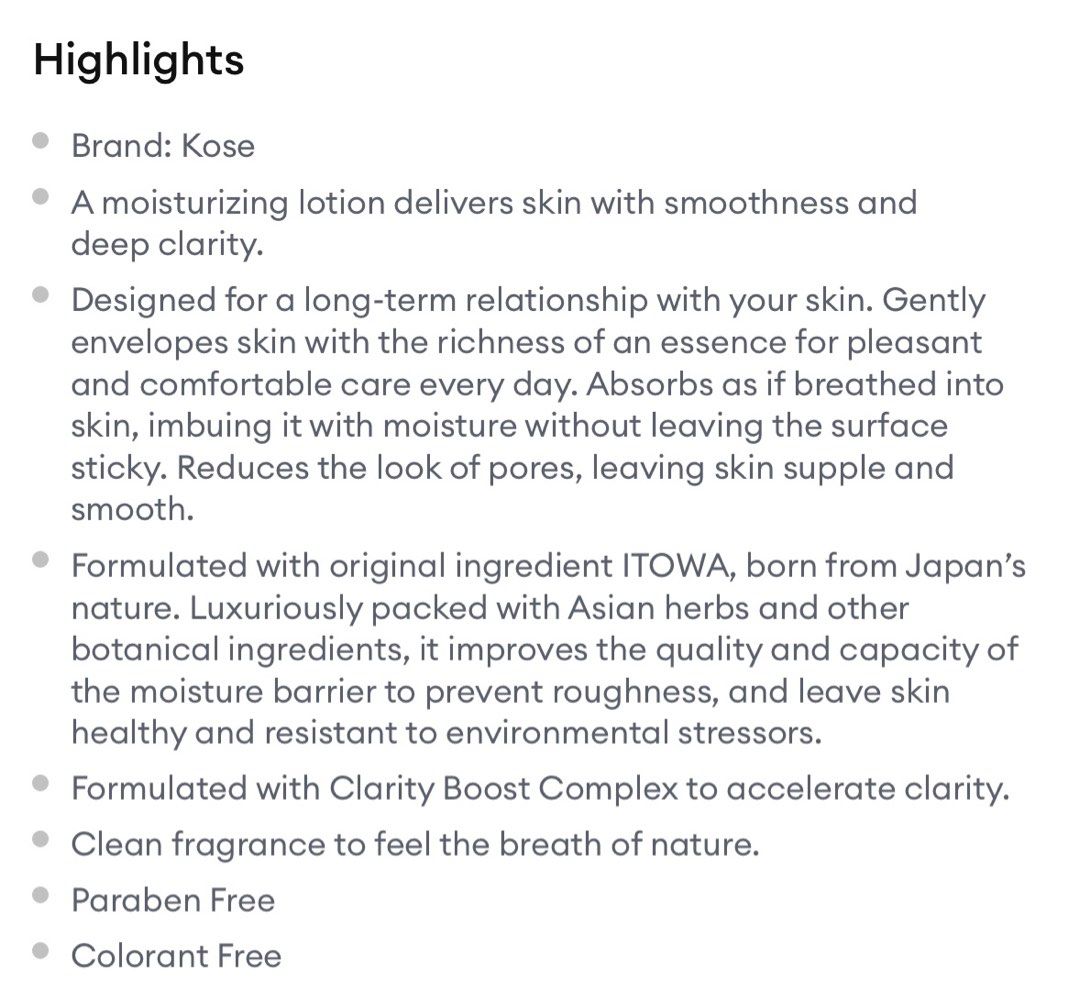 4 Piece Set: Kose Sekkisei Clear Wellness Natural Drip Replenishing ...