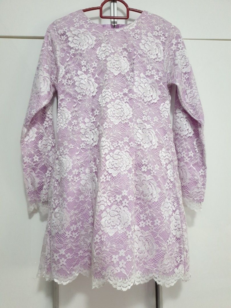 Kurung Moden Lace Kain Duyung Lilac Womens Fashion Muslimah Fashion Baju Kurung And Sets On