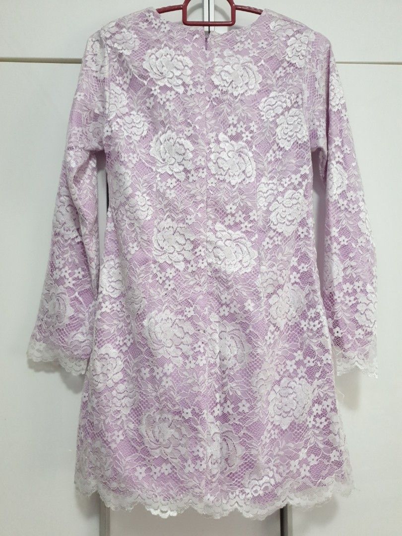 Kurung Moden Lace Kain Duyung Lilac Womens Fashion Muslimah Fashion Baju Kurung And Sets On