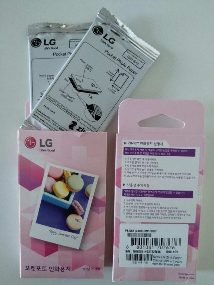 LG PD Series Photo Zink Paper 30 Sheets, 其他, 其他 - Carousell