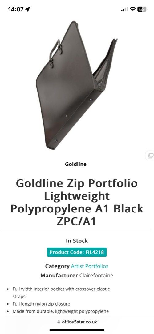 MADE IN FRANCE Goldline A1 Size Art Folio Architect Portfolio Case ...