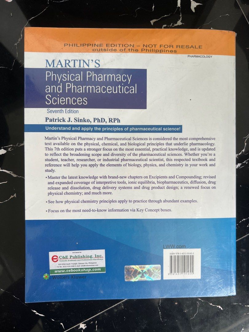 Martin's Physical Pharmacy - 7th Edition, Hobbies & Toys, Books ...