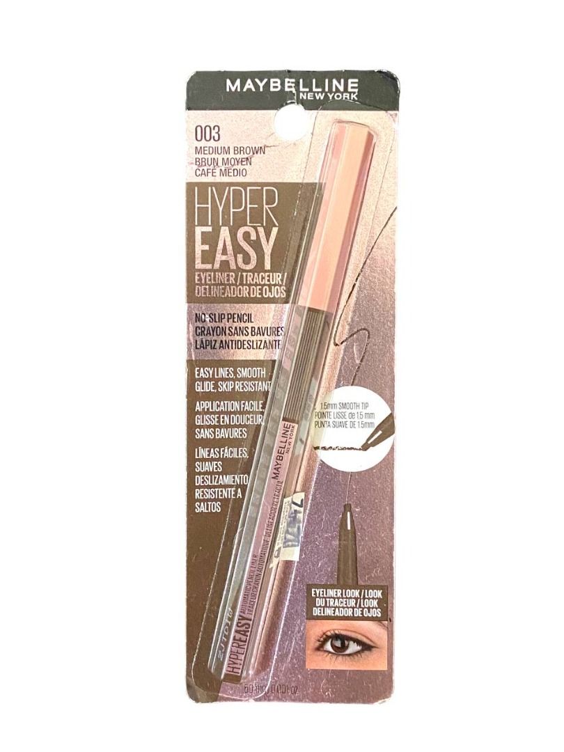 Maybelline New York Hyper Easy No Slip Pencil Eyeliner Makeup 50mg ...