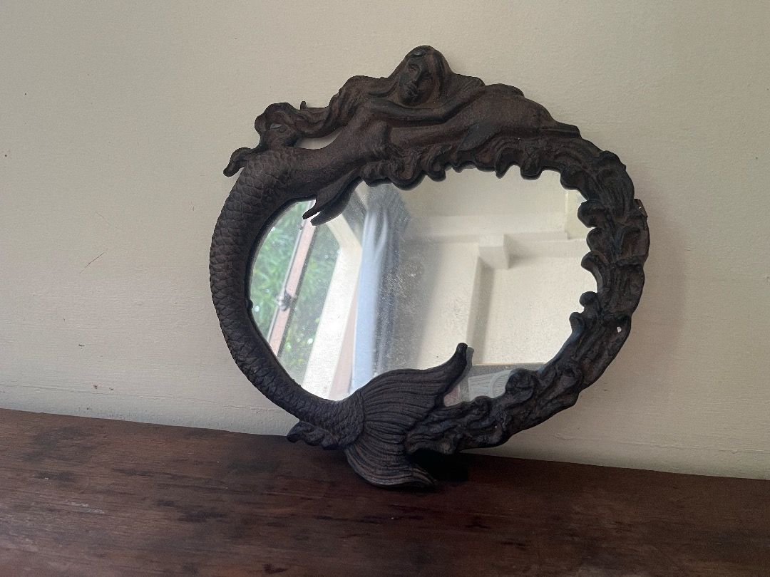 Mirror with cast-iron mermaid frame, Furniture & Home Living, Home ...