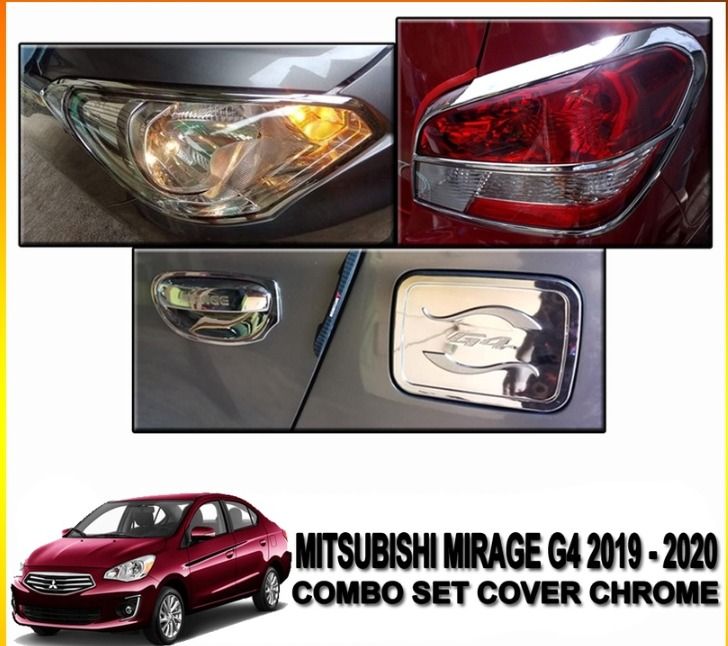 Mitsubishi Mirage G4 2019 to 2020 Garnish Combo set cover chrome on ...