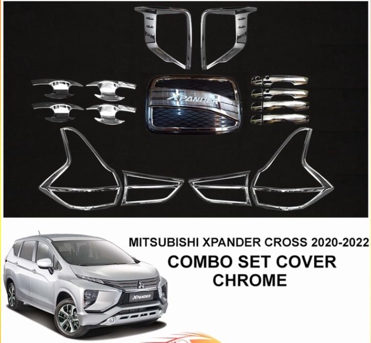 Mitsubishi Xpander Cross 2020 to 2022 V3 Garnish Combo Set Cover Chrome ...