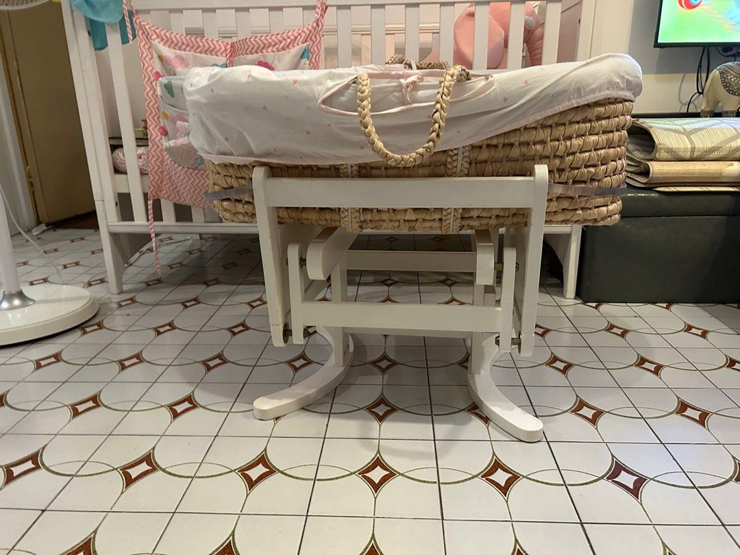 Moses basket with rocker stand | mother care, Babies & Kids, Baby ...