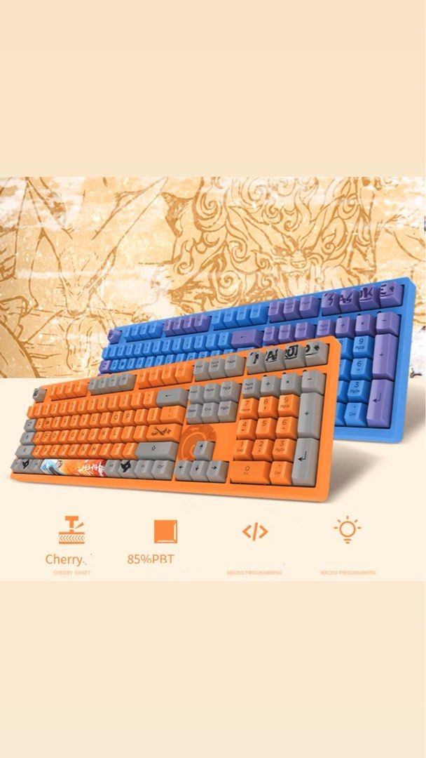 NARUTO SASUKE X AKKO KEYBOARD PINK PC / LAPTOP WIRED USB TYPE C ...