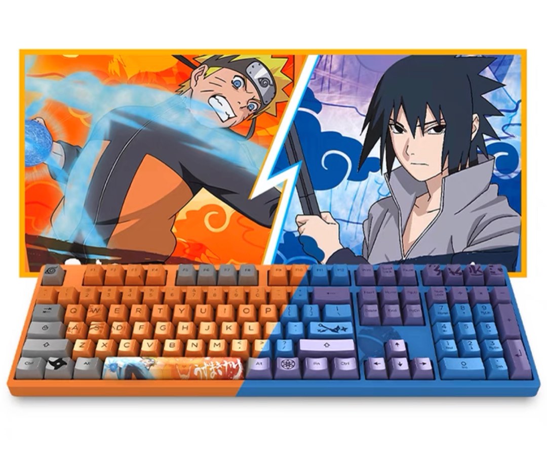 NARUTO SASUKE X AKKO KEYBOARD PINK PC / LAPTOP WIRED USB TYPE C ...