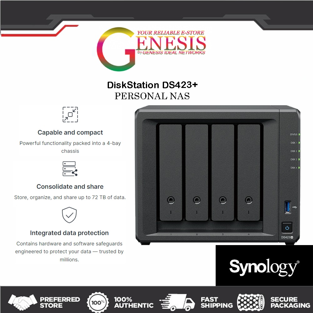 🔥4 BAY NAS🔥SYNOLOGY DS423+ 4 BAYS ENCLOSURE DISKSTATION NAS , Computers & Tech, Parts ...