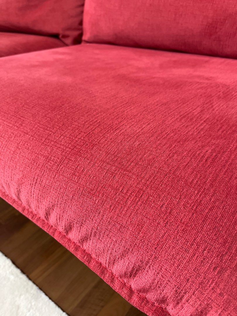 Nook and Cranny fabric sofa - Red, 2.5 seater, Furniture & Home Living ...