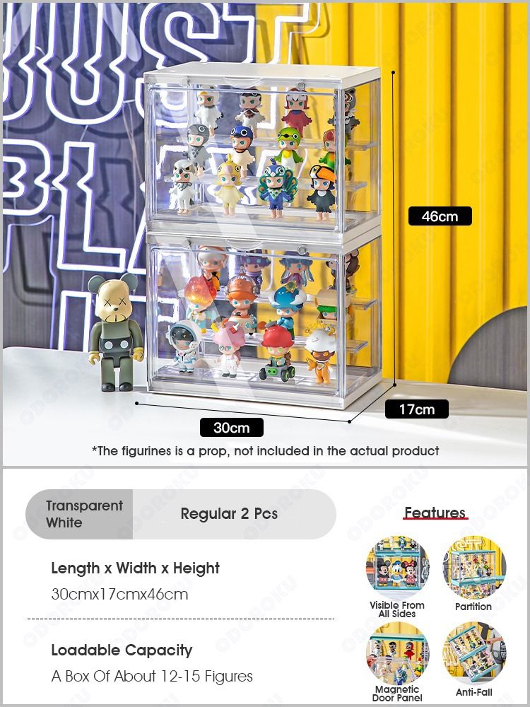 ODOROKU Popmart Display Case with Magnetic Door and Removable Shelves ...