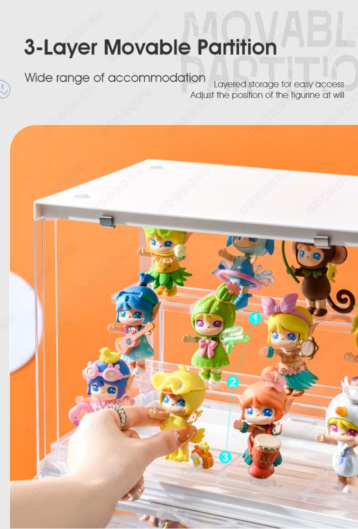 ODOROKU Popmart Display Case with Magnetic Door and Removable Shelves ...