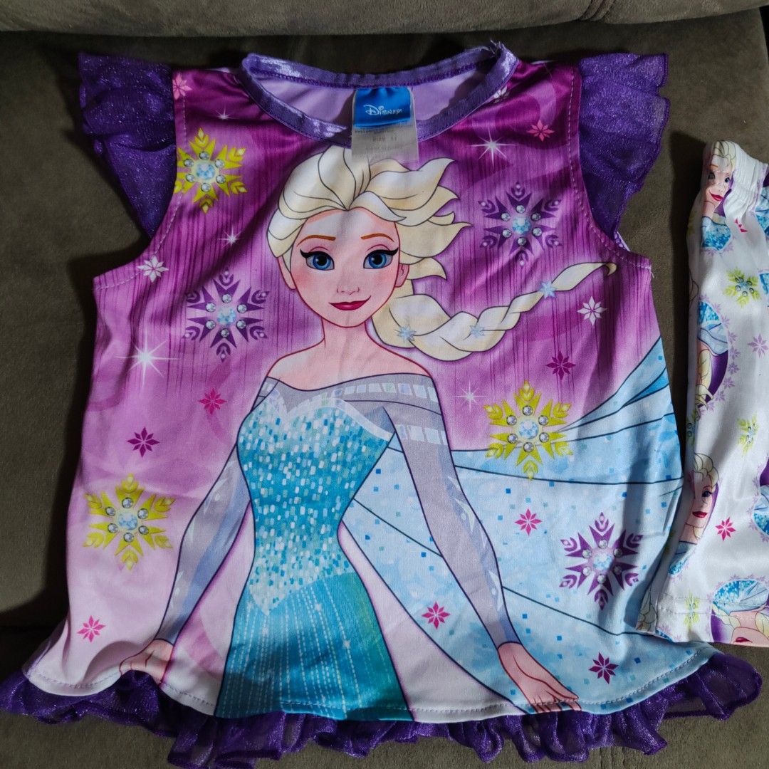 Original Disney Elsa top and shorts - Terno on Carousell