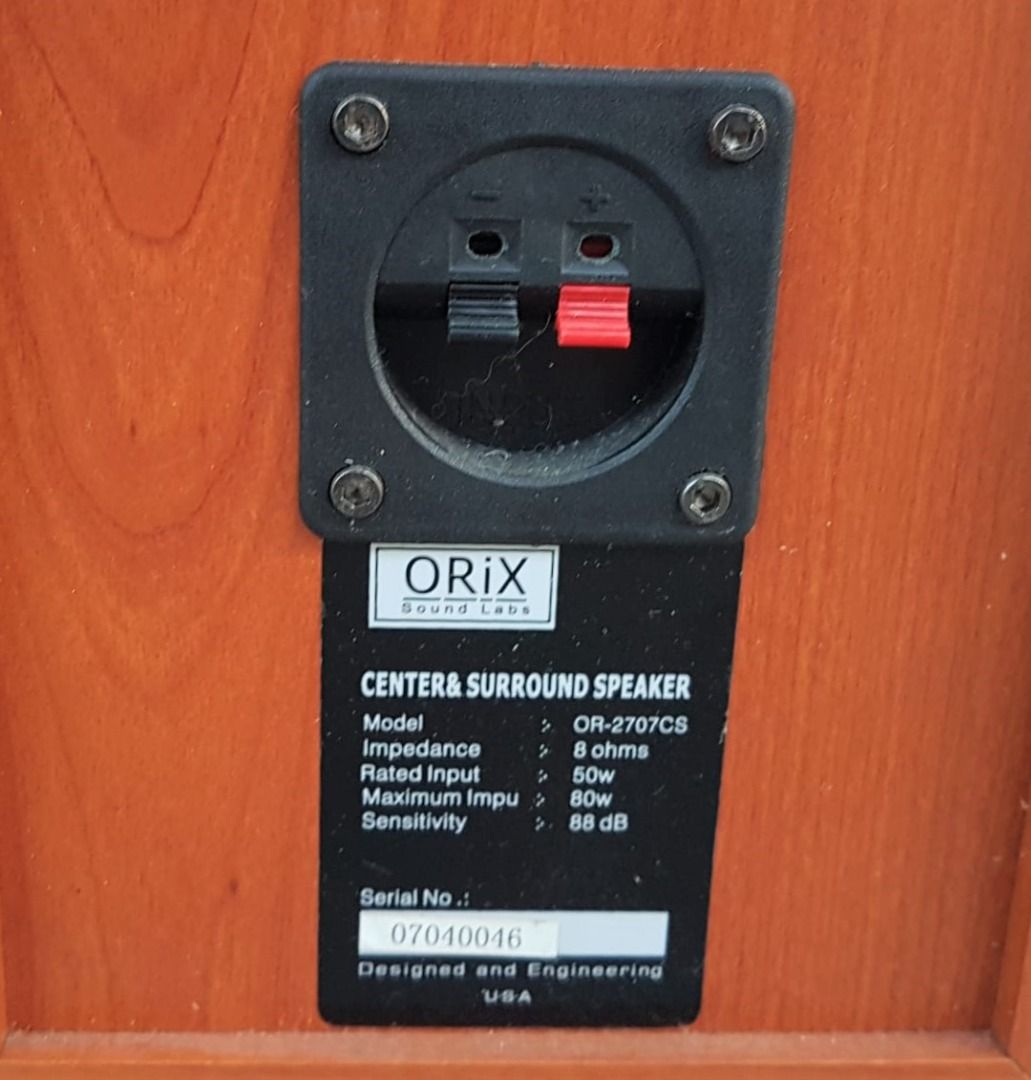 ORIX Sound Labs Speaker System, Set of 3 Speakers, Model OR-2707CS ...