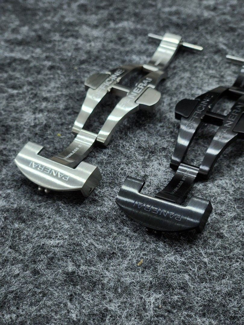 Panerai 22mm Silver Black Rose Gold Watch Deployment Folding Clasp ...