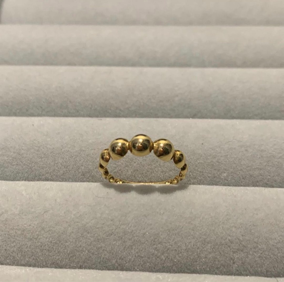 Pawnable 18k Gold Bubble Ring, Women's Fashion, Jewelry & Organizers ...