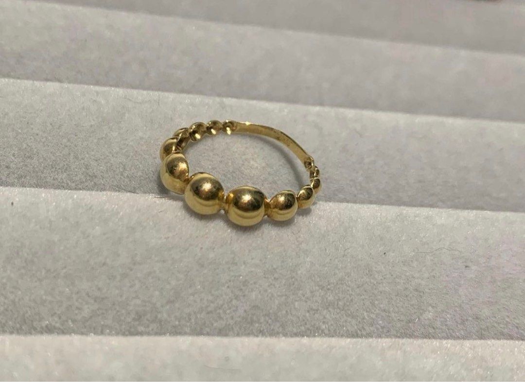 Pawnable 18k Gold Bubble Ring, Women's Fashion, Jewelry & Organizers ...
