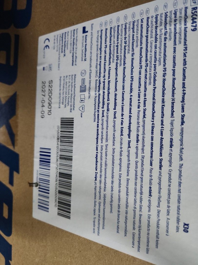 Peritoneal Dialysis set baxter, Health & Nutrition, Medical Supplies ...