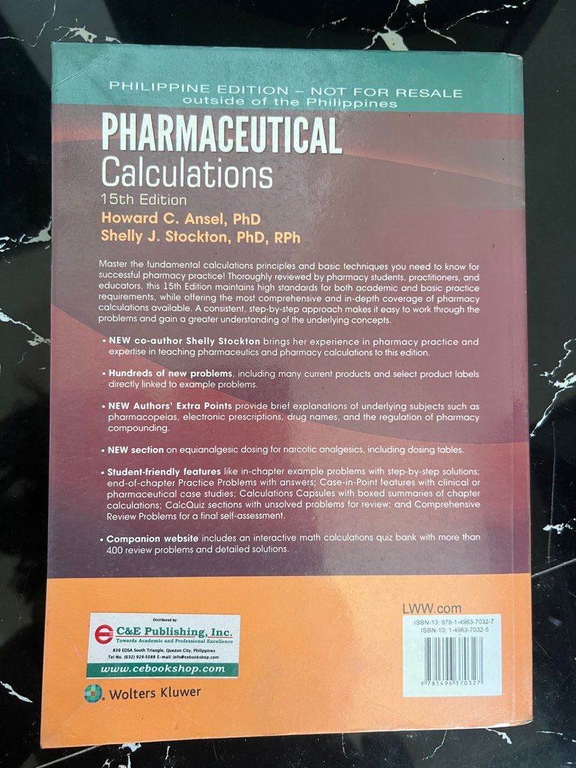 Pharmaceutical Calculations - 15th Edition, Hobbies & Toys, Books ...