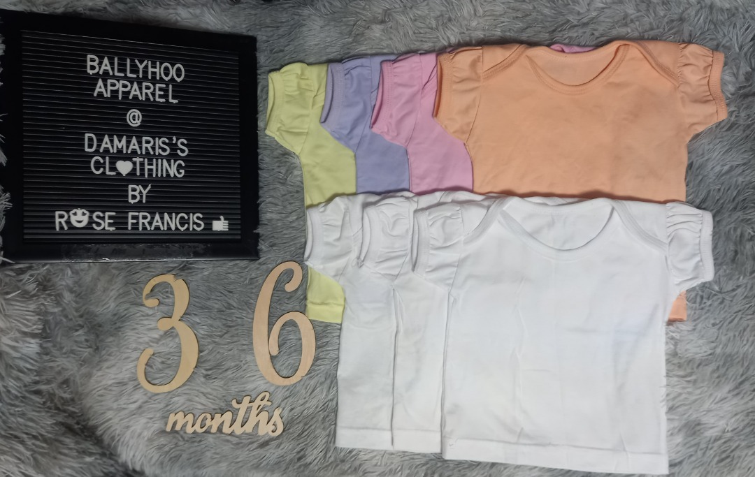 Plain Baby T-shirt Overlaped ruffled sleeve, Babies & Kids, Babies ...