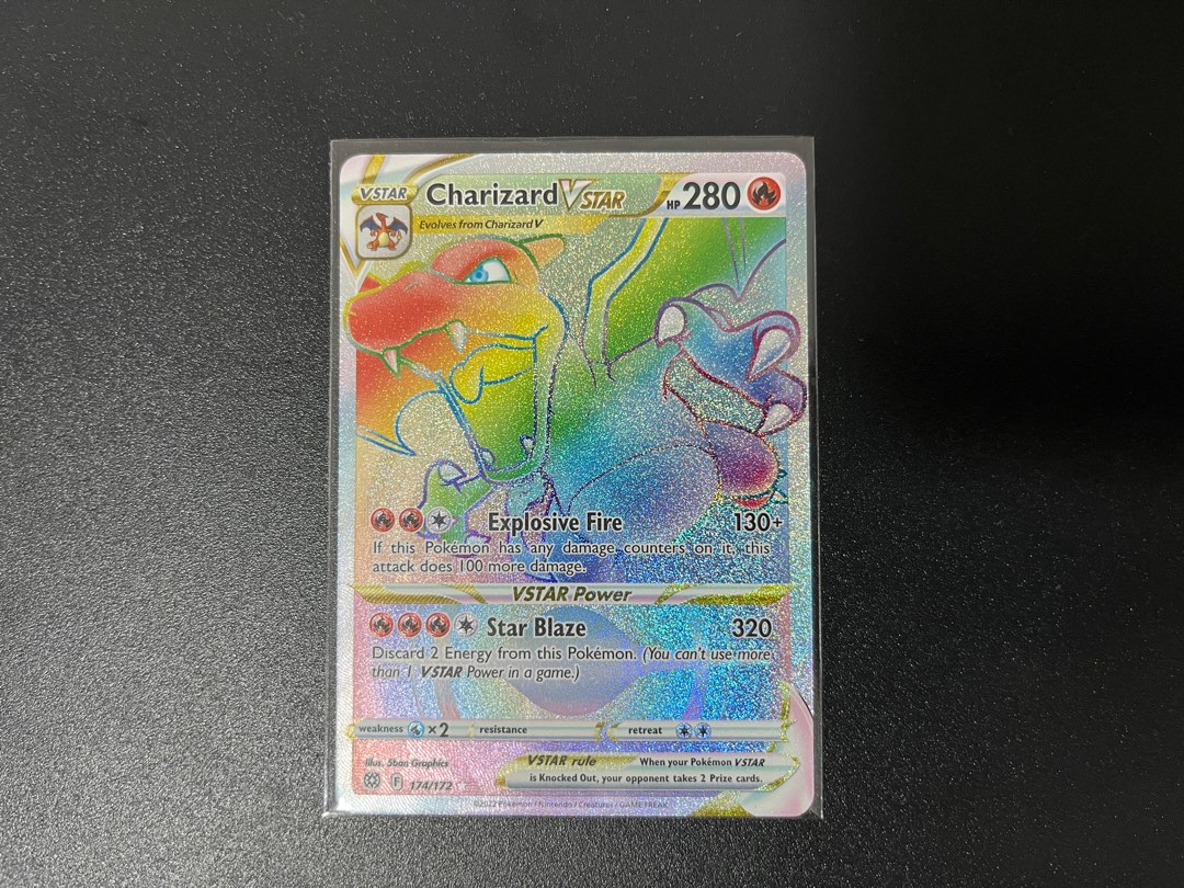 pokemon rainbow charizard vstar , Hobbies & Toys, Toys & Games on Carousell