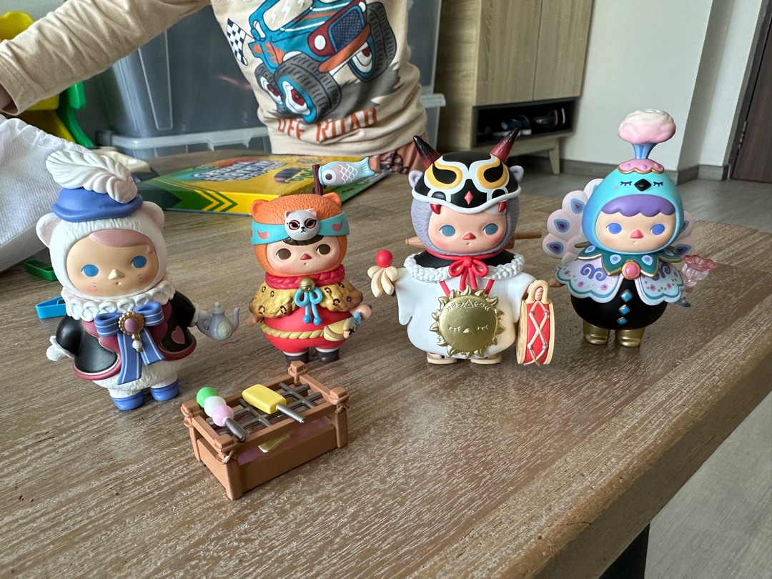 Popmart Pucky Tea Party Festival series RAIJIN BBQ CAT KITTY PEAFOWL ...