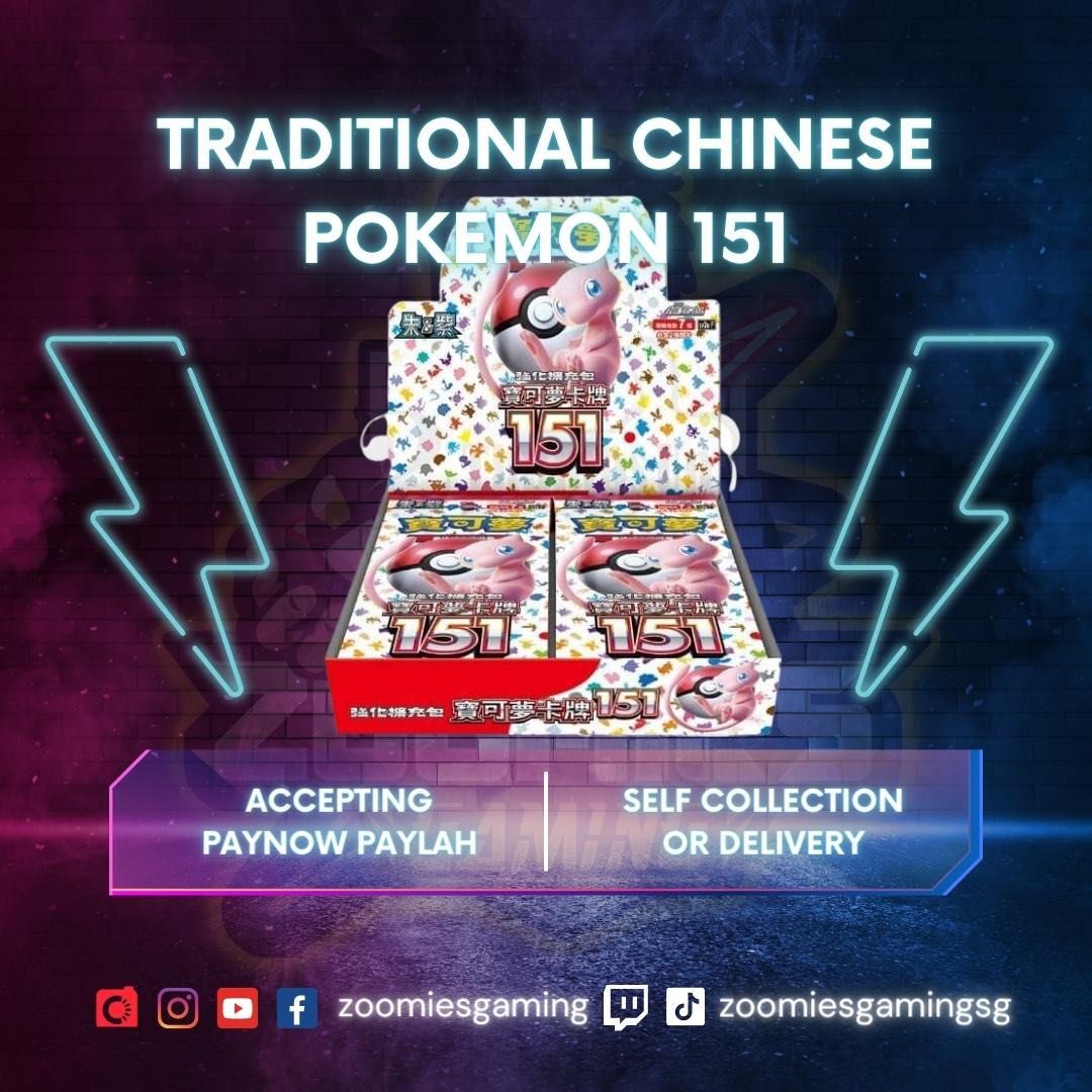 [Ready Stock]Traditional Chinese Pokemon TCG 151 Booster box, Hobbies ...