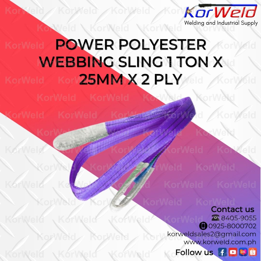 POWER POLYESTER WEBBING SLING 1 TON X 25MM X 2 PLY, Commercial ...