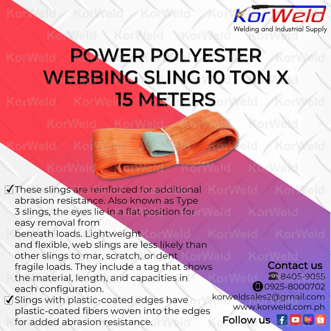 POWER POLYESTER WEBBING SLING 10 TON X 15 METERS, Commercial ...