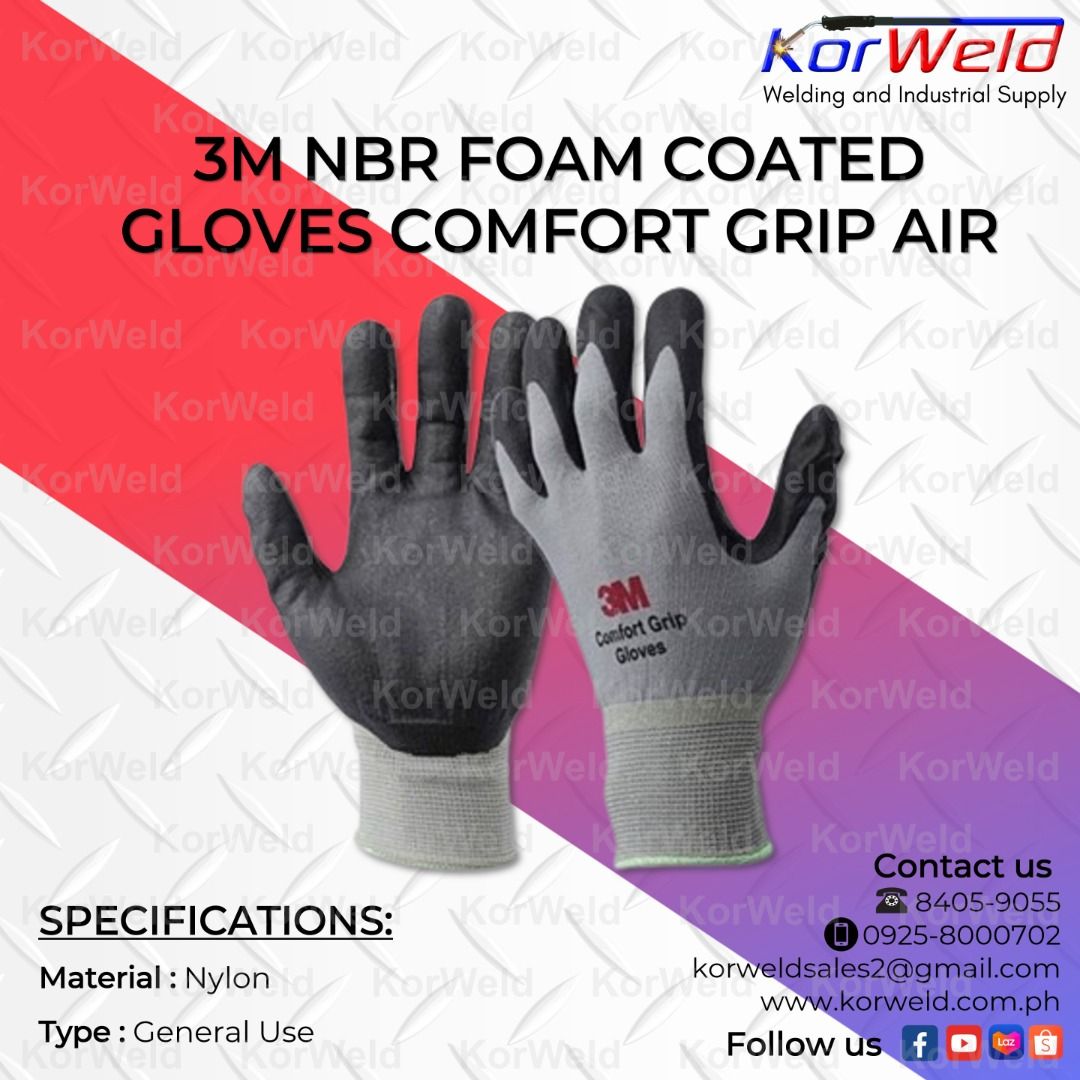 PPE Gloves - Leather Palm, Anti Vibration and Impact, 3M NBR Foam Coated, Cut Resistance (CRG ...