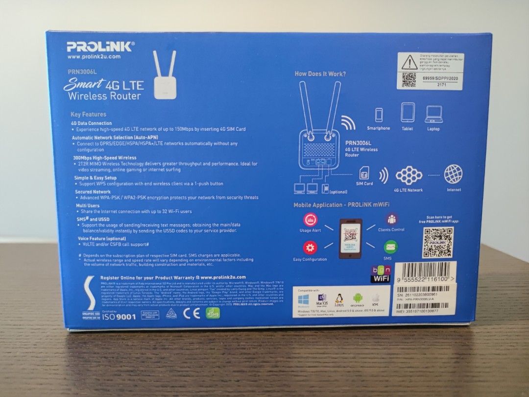 Prolink 4G LTE Wireless Router, Computers & Tech, Parts & Accessories ...