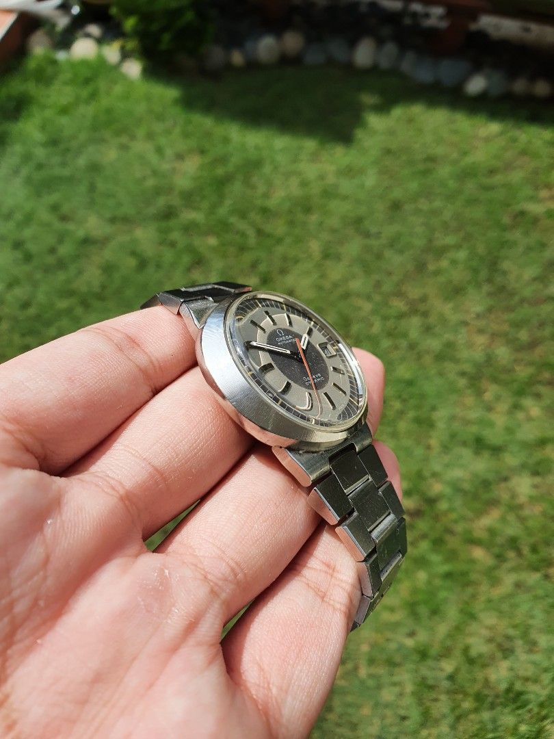 Rare! Oversized Omega Dynamic Geneve grey dial orange second hand ...