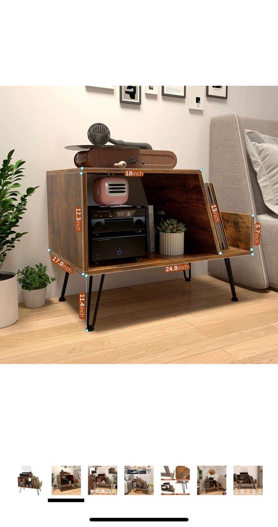 RECORD PLAYER STAND / bedside table, Furniture & Home Living, Furniture ...
