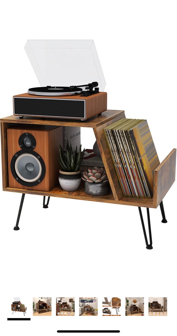 RECORD PLAYER STAND / bedside table, Furniture & Home Living, Furniture ...