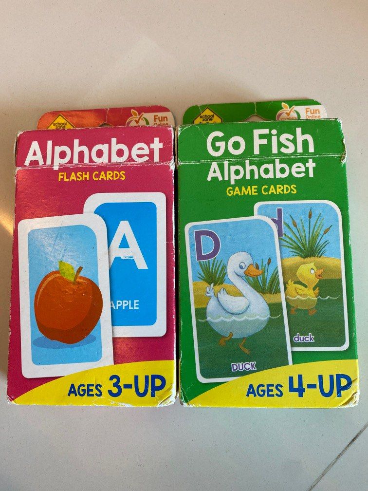 School Zone Flash Cards - Alphabet / Go Fish Alphabet Game Cards - Ages 4 and Up, Preschool to ...