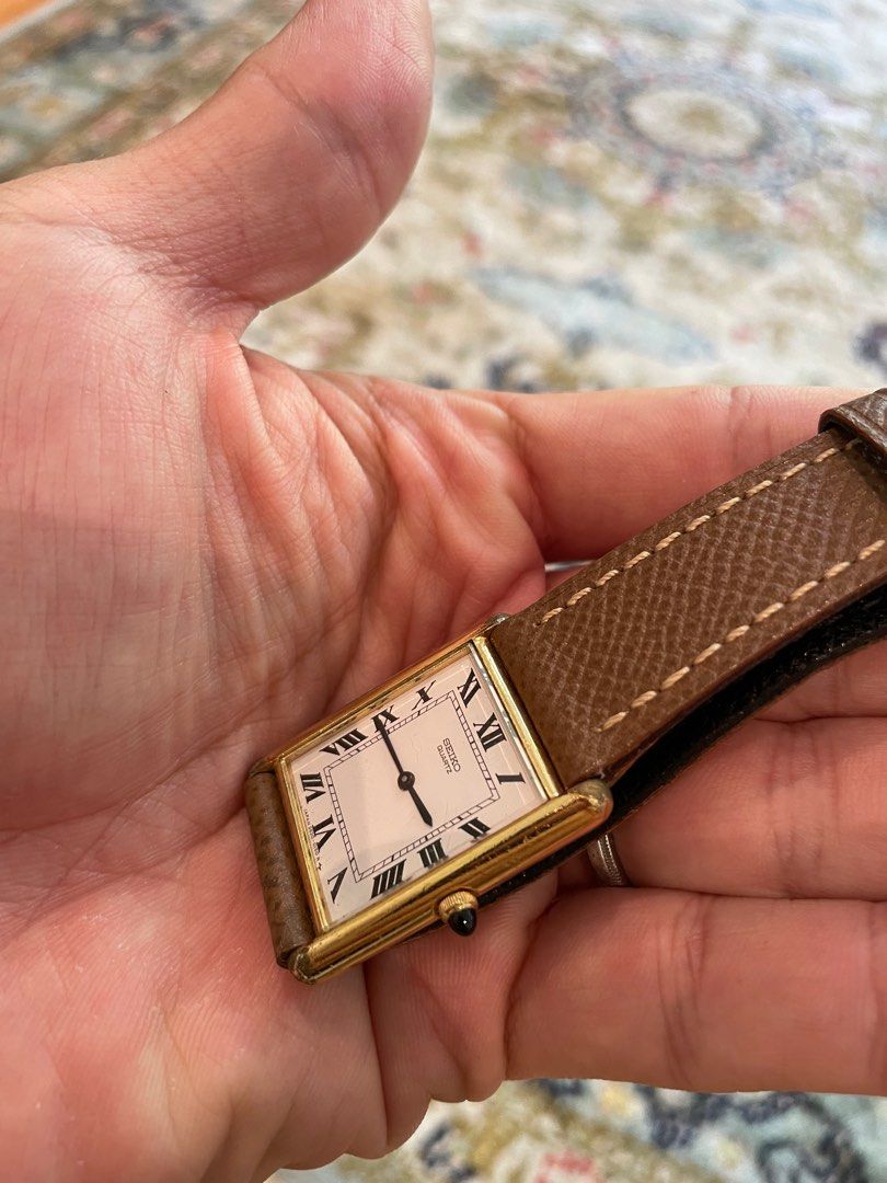 Seiko gold tank cartier vintage, Luxury, Watches on Carousell
