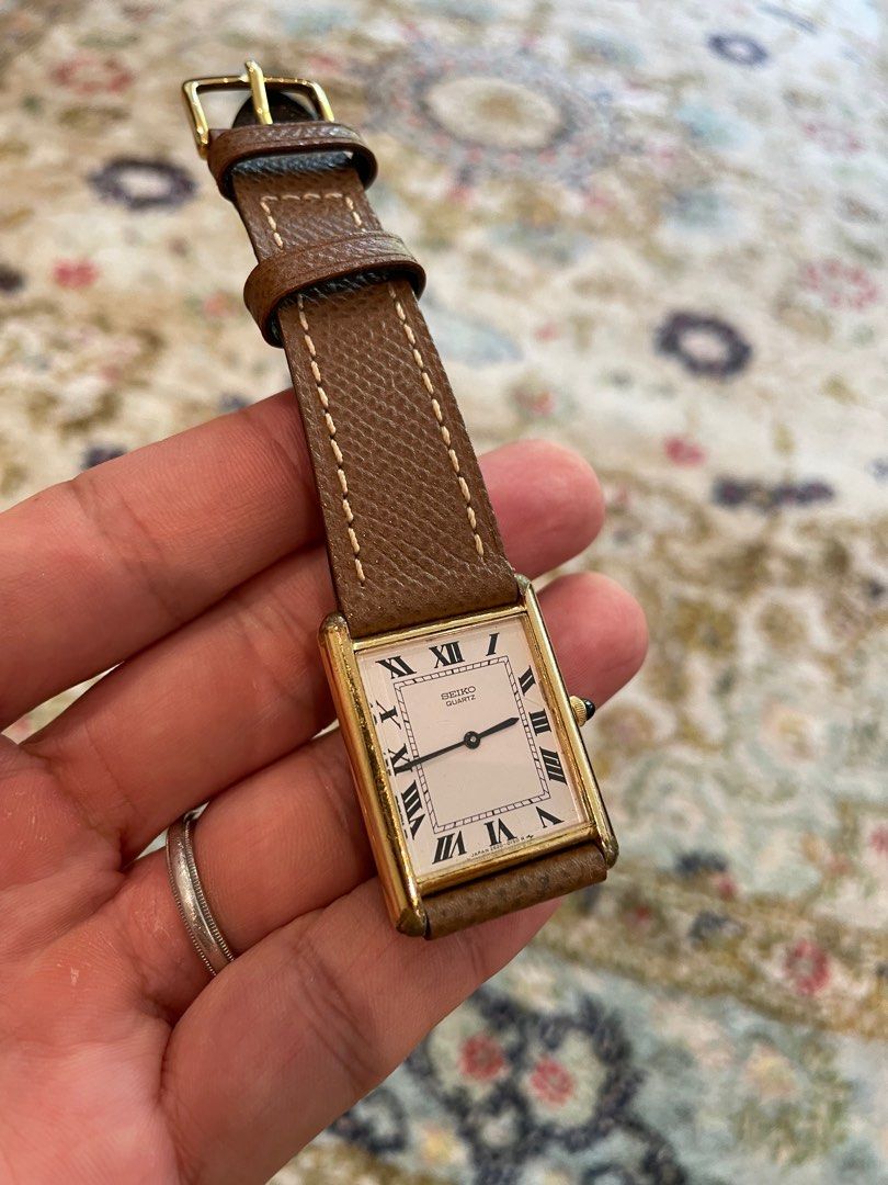 Seiko gold tank cartier vintage, Luxury, Watches on Carousell