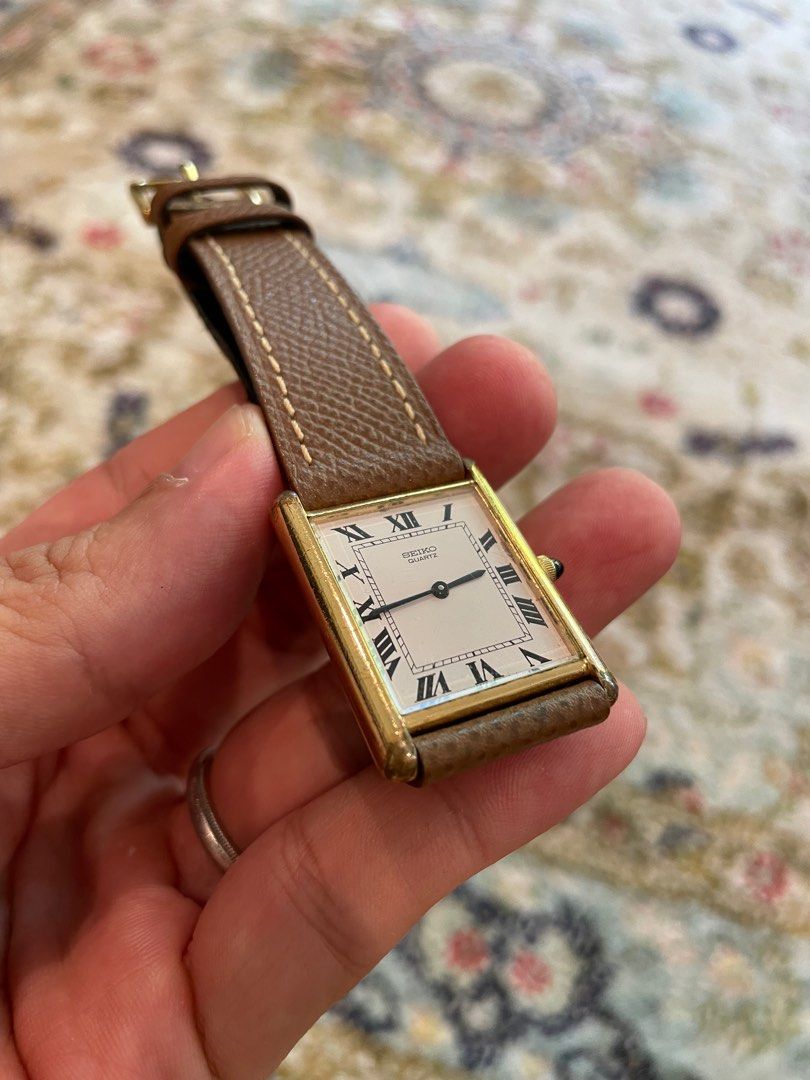 Seiko gold tank cartier vintage, Luxury, Watches on Carousell